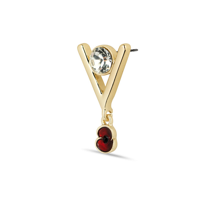 Victory 80 Crystal Poppy Pin | Poppy Shop UK