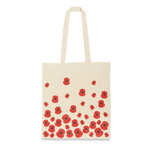 Falling Poppies Cotton Tote Bag | Poppy Shop UK