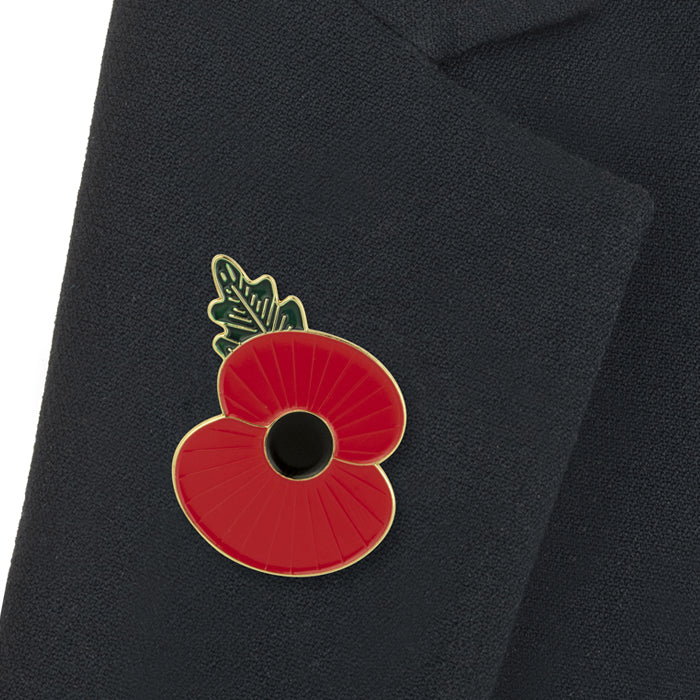 Ridged Poppy Badge – Poppy Shop UK