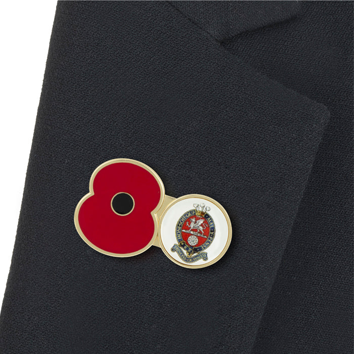 Princess of Wales's Royal Regiment Service Poppy Pin | Poppy Shop UK