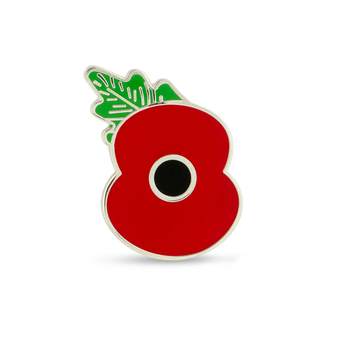 Red Enamel Poppy Leaf Lapel Pin | Poppy Shop UK