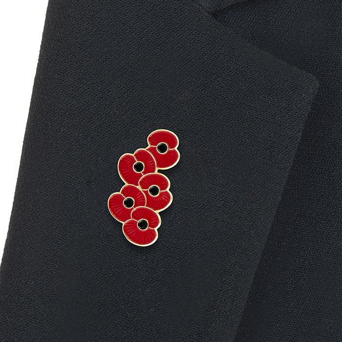 Ridged Falling Poppy Pin | Poppy Shop UK