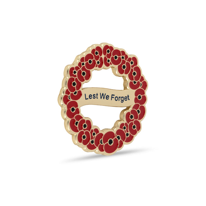 Lest We Forget Poppy Wreath Badge | Poppy Shop UK