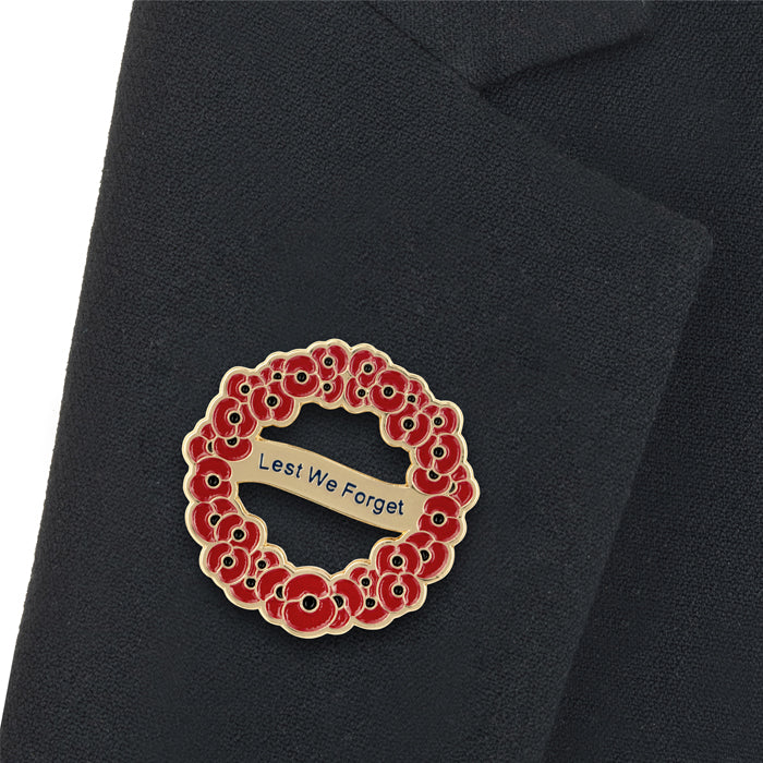 Lest We Forget Poppy Wreath Badge | Poppy Shop UK