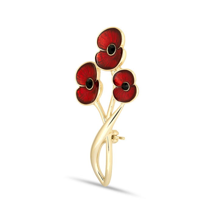 Entwined Three Poppy Brooch | Poppy Shop UK