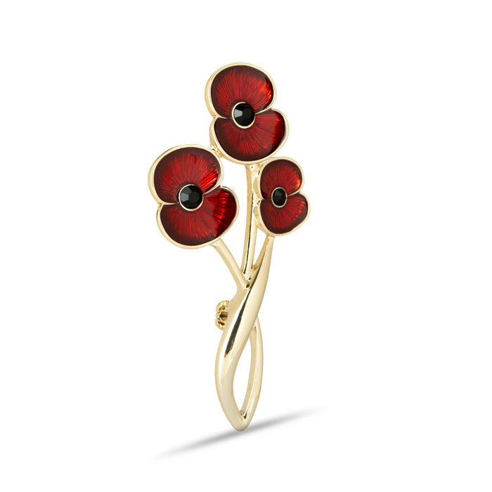 Entwined Three Poppy Brooch | Poppy Shop UK