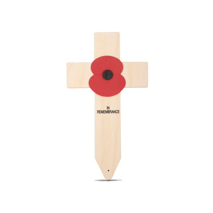 Wooden Cross with Poppy | Poppy Appeal | Poppy Shop UK